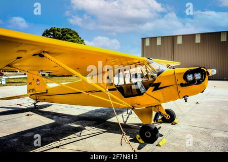 1938 Piper J3C-65 Cub airplane at the Venice Airport Open Day Florida ...