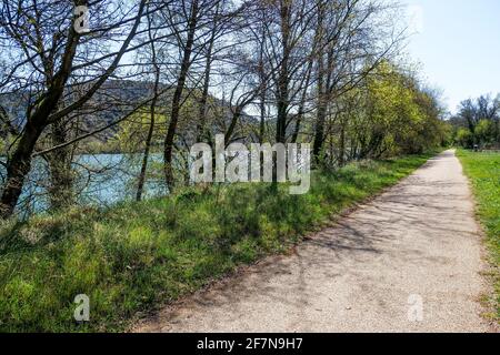 Via Rhona cycling route, Viviers, Ardeche, France Stock Photo - Alamy