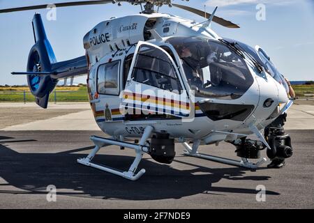 RCMP Airbus EC145 helicopter at Boundary Bay Stock Photo - Alamy