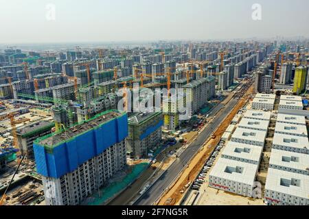 Xiongan. 8th Apr, 2021. Aerial photo taken on April 8, 2021 shows a ...