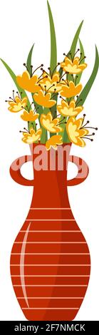 plant vase flower ceramic cartoon vector illustration Stock Vector ...