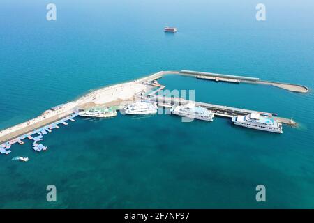Hainan, China. 08th Apr, 2021. The Qinghai lake fully thawed as the ...