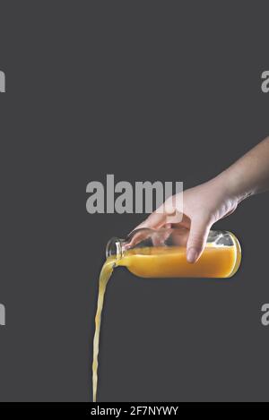 Orange splash with copy space from textured paper isolated on white ...