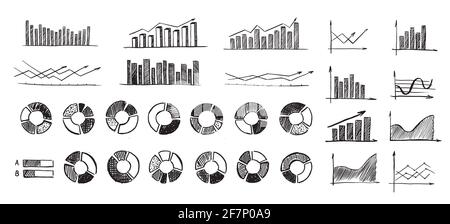 Graphs and Charts icons, Set hand drawn . Vector Stock Photo - Alamy