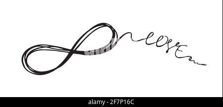 Infinity sign hand drawn illustration Stock Photo - Alamy
