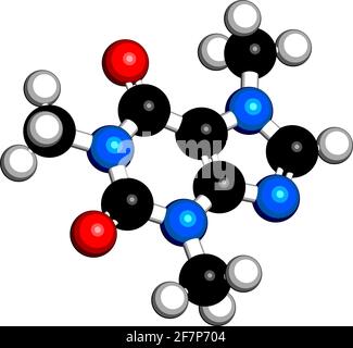 Caffeine molecular structure. Caffeine skeletal chemical formula ...