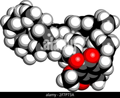 Coenzyme Q10 (ubiquinone, ubidecarenone, coenzyme Q, CoQ10) molecule ...