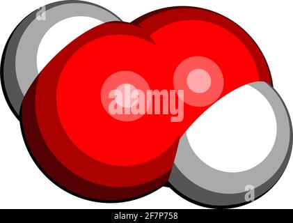 Hydrogen peroxide molecule. Reactive oxygen species (ROS). Used as ...