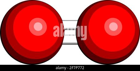 Molecular Model of Oxygen (O2) Molecule. Vector Illustration Stock ...