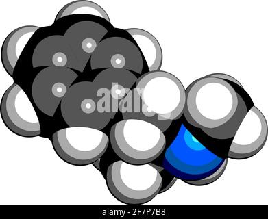 Methamphetamine (crystal meth, methamfetamine) stimulant drug molecule ...