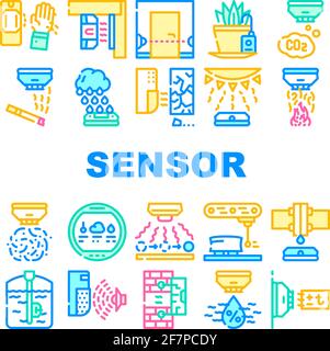Sensor Electronic Tool Collection Icons Set Vector Stock Vector Image ...