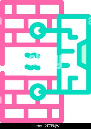 vibration sensor color line icon for digital and print projects ...