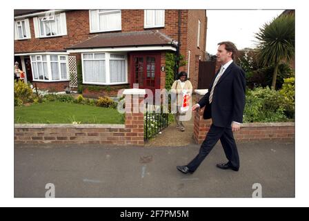 Alan Milburn Knocking on doors in Watford with Clair Ward (in Red ...