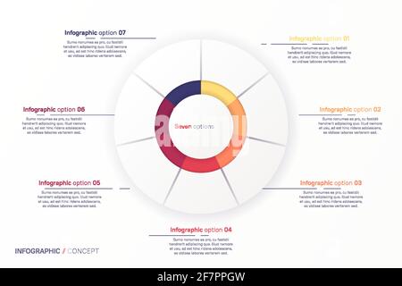 7 seven percent vector circle chart, percentage diagram graph for web ...