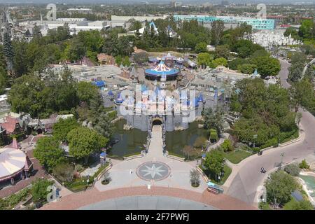 View of the Disneyland Park in Anaheim, California. Disneyland is Walt ...