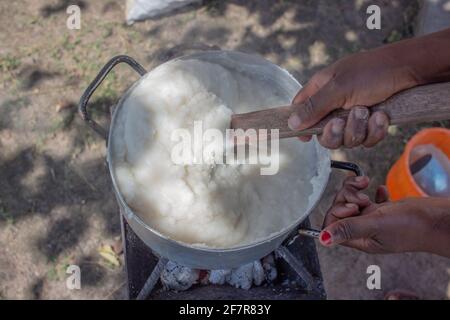 Pap / Mielie Meal - staple food of South Africans Stock Photo - Alamy