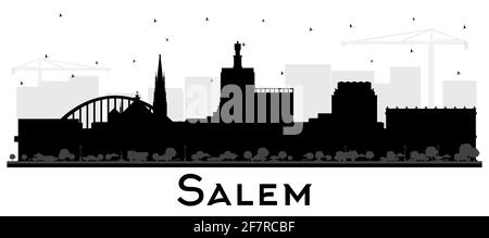 Salem Oregon City Skyline Silhouette with Golden Buildings Isolated on ...