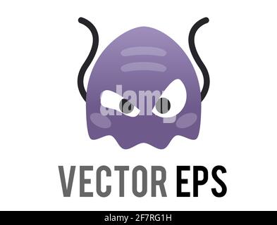 The isolated vector classic game gradient purple alien monster 8-bit ...