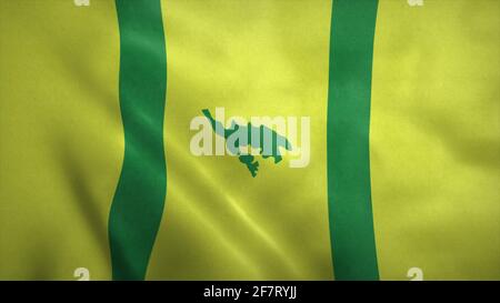 Culebra flag, city of Puerto Rico, waving in wind. 3d illustration ...