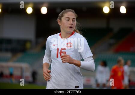 Cardiff Leckwith Stadium, 9th April 2021, UK: Canada's players ...