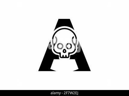 Black D initial letter with skull head design Stock Vector Image & Art ...