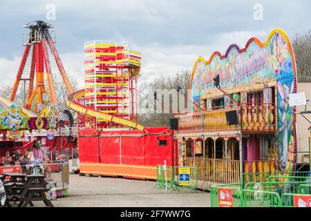 A funfair on Clapham Common London April 2006 Stock Photo - Alamy