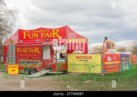 A funfair on Clapham Common London April 2006 Stock Photo - Alamy
