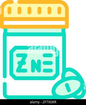 zinc pills trace elements icon color illustration Stock Vector Image ...