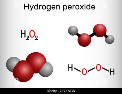 Hydrogen Peroxide, perhydrol, H2O2 molecule. It is peroxide, oxidizing ...