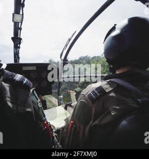 Kite and observer in the cockpit of an Alouette III of 300 squadron ...