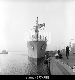 Leander-class frigate HMS Andromeda (F57) in choppy seas, 1967 (IWM HU ...
