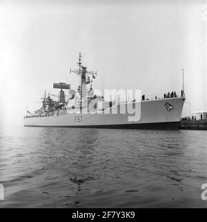 The British frigate HMS Andromeda (F 57, 1968) from the Leander Class ...