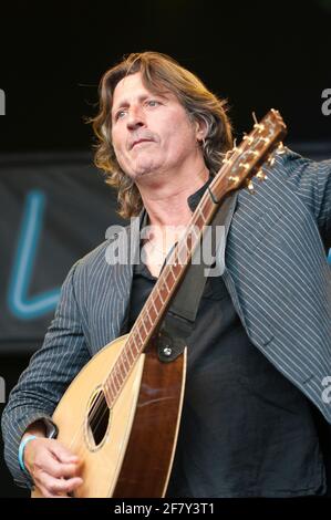 Steve Knightley, Show of Hands performing at the Larmer Tree festival ...
