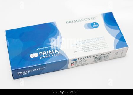 Illustration of the test with home test on Covid 19. in Zagreb, Croatia ...