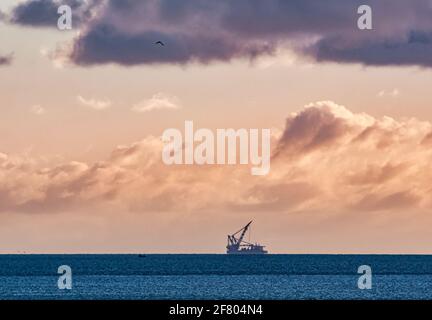 NORTH SEA - Offshore work on pipelay vessel Lorelay. A CO2 transport ...