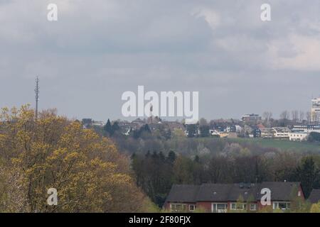 Panoramic shot, skyline of the city of Velbert with sights Stock Photo ...