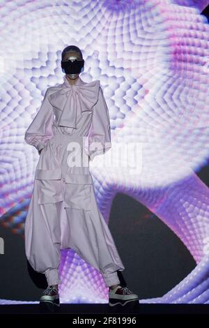 A model walks the runway at the Maison Mesa fashion show during ...