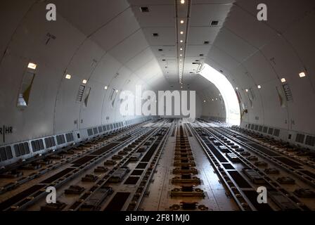 Interior of a Boeing 777 cargo aircraft Stock Photo - Alamy