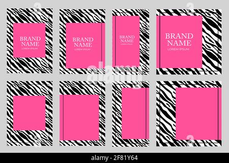 Set of 10 Fashionable Luxury Zebra pattern cover design collection set ...