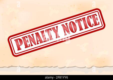 Pay fine. Penalty notice to driver concept. Parking violation ticket as ...