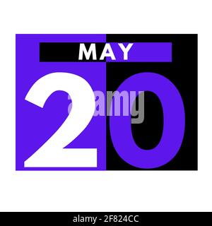 May 20 . Modern daily calendar icon .date ,day, month .calendar for the ...