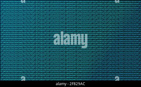 Glitch hacked on matrix background. Binary code with stereo effect text. Digital data error ...