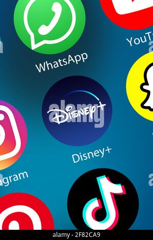 Online video streaming Disney plus screen on TV Stock Photo - Alamy