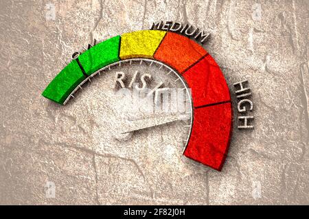 Stress level measuring scale with color indicator, 3d rendering Stock Photo - Alamy