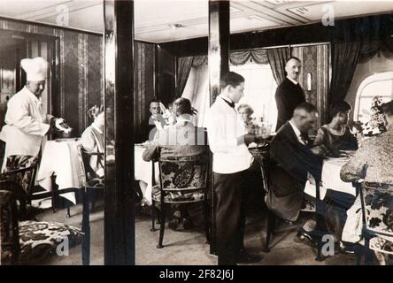 View of inside the passenger cabin of Graf Zeppelin airship Stock Photo ...