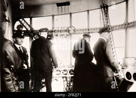View of inside the passenger cabin of Graf Zeppelin airship Stock Photo ...