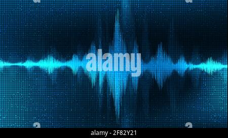 Ultra Blue Sound Wave Background,technology and earthquake wave diagram ...
