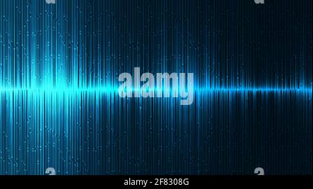 Ultra Blue Sound Wave Background,technology and earthquake wave diagram ...