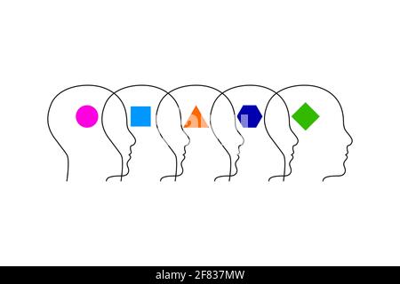 Differences thinking symbol. Psychology logo Stock Vector Image & Art ...