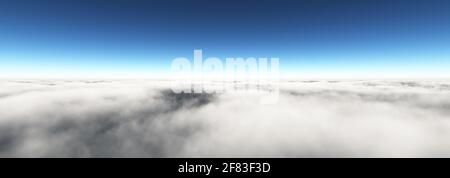 Above clouds sun ray, 3d rendering illustration Stock Photo - Alamy